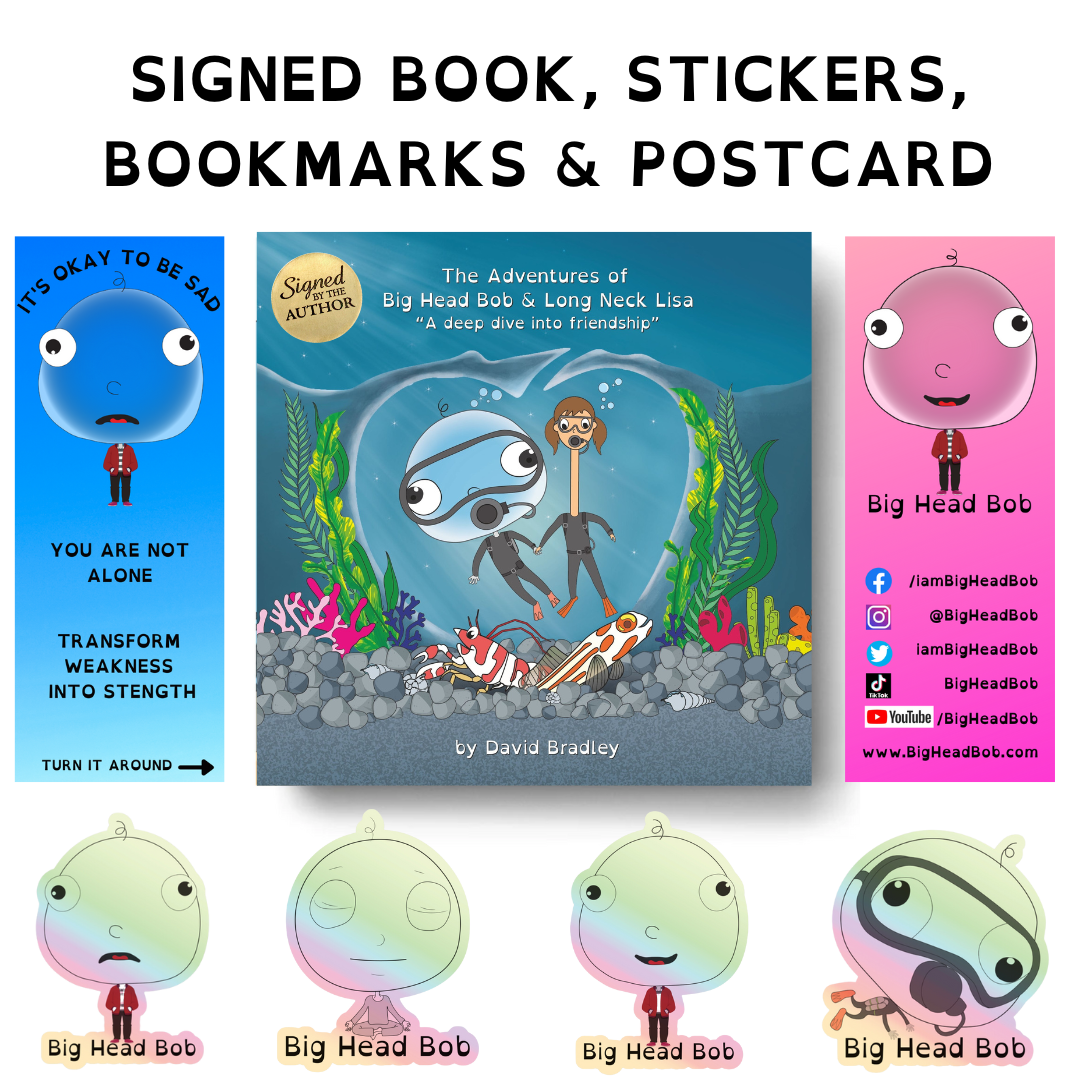 Book 2 Package - Signed Copy of Big Head Bob & Long Neck Lisa - A deep